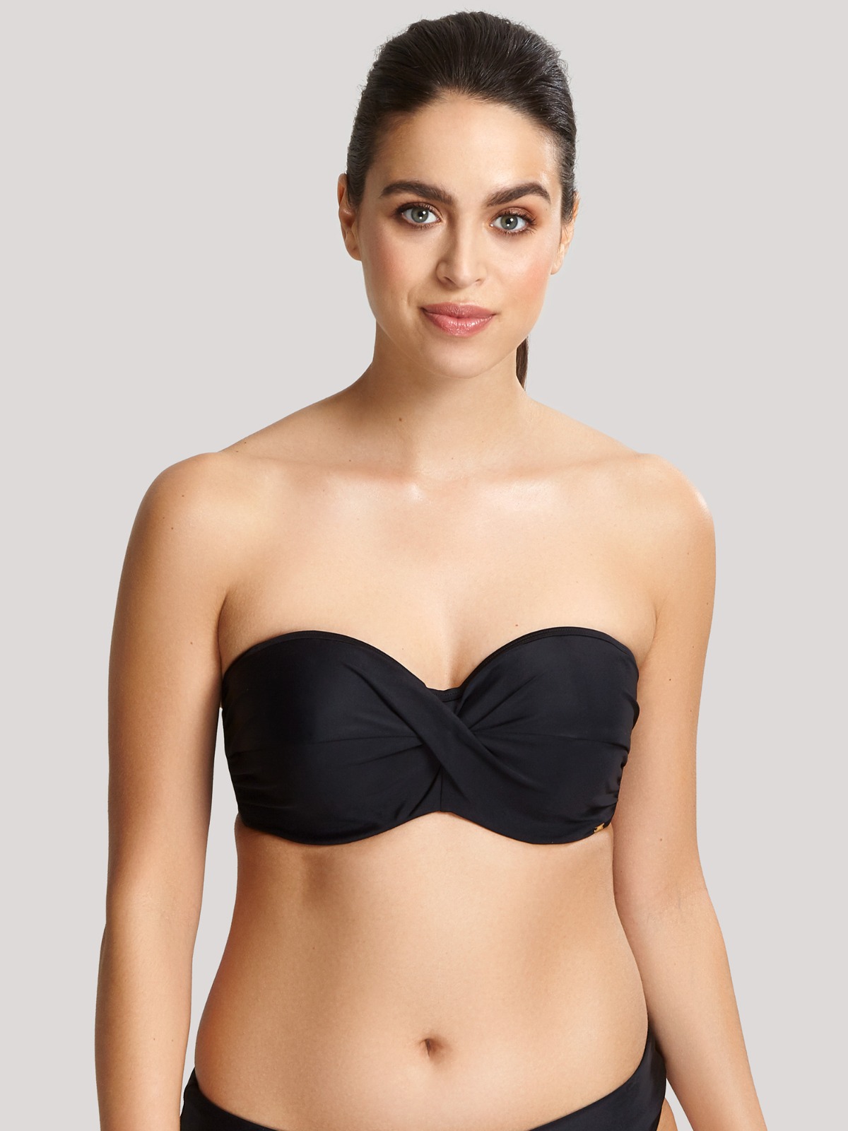 Anya Twist Black Strapless Bikini Top