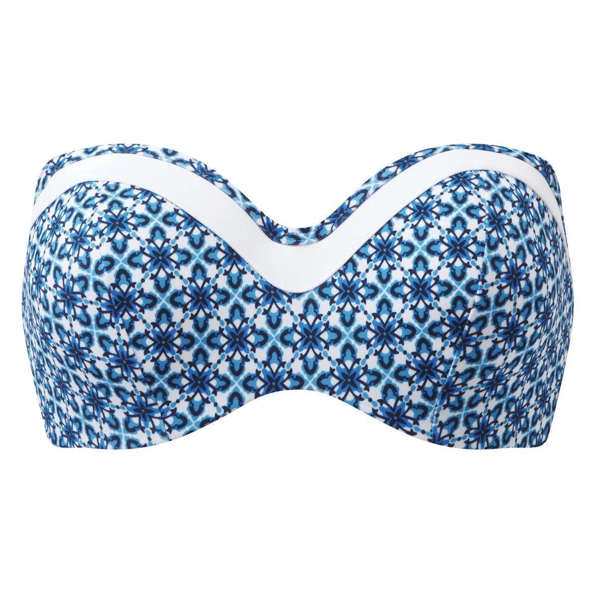 Rocha Mosaic Print Strapless Bikini Top