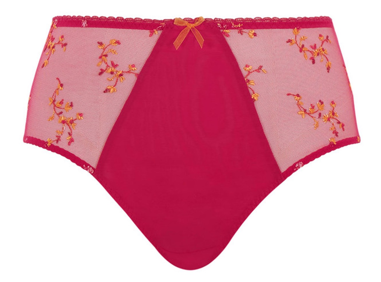 High Waisted Brief with Floral Embroidery Meadow Raspberry