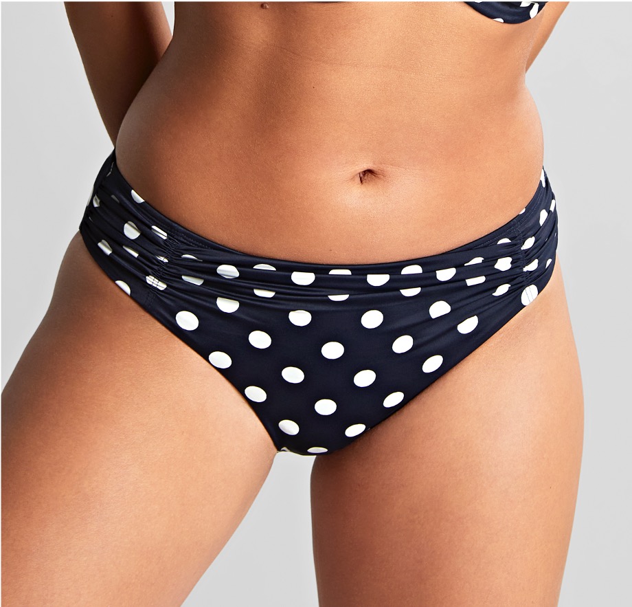 Anya Riva Spot Navy Classic Brief With Ruffles