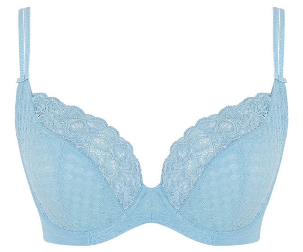Envy Sky Blue Lace Soft Cup Plunge Bra
