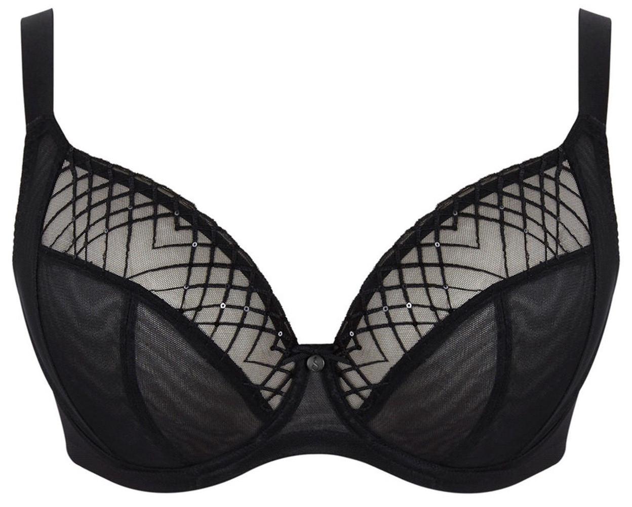 Soutien Decotado de Copa Mole Rendado Ella Black Sequin